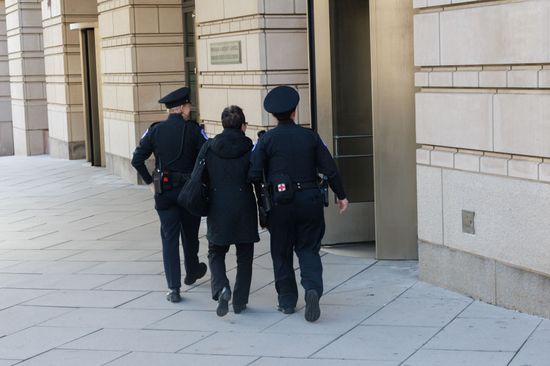 Woman Escorted By Us Capitol Police Editorial Stock Photo - Stock Image ...