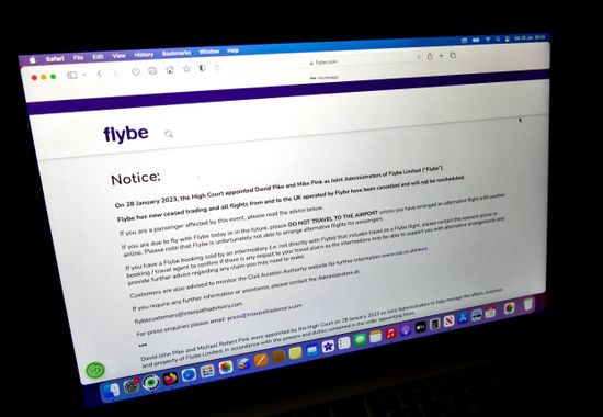 Official Website Flybe Which Ceased Trading Editorial Stock Photo ...