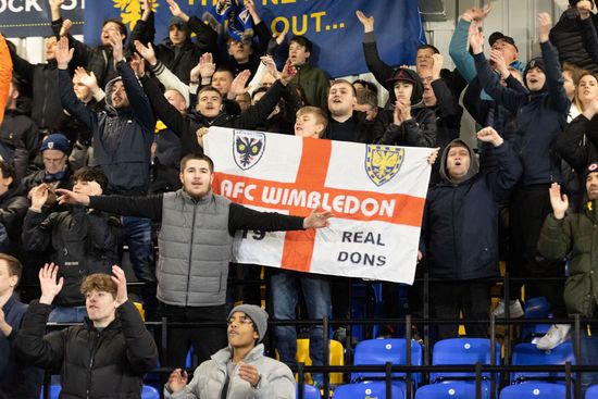 Afc Wimbledon Fans Supporters During Efl Editorial Stock Photo - Stock ...