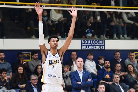 Victor Wembanyama Vincent Collet During Betclic Editorial Stock Photo ...