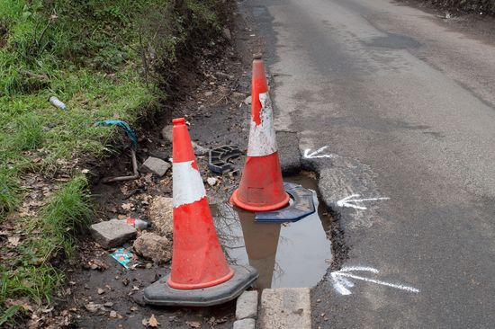 Potholes On Country Lane Wexham Buckinghamshire Editorial Stock Photo ...