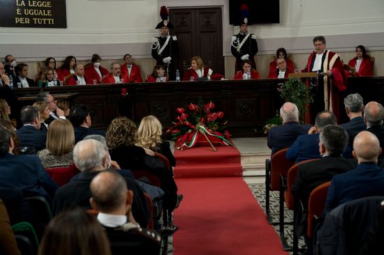 Magistrates Seen Wearing Ceremonial Red Dresses Editorial Stock Photo ...