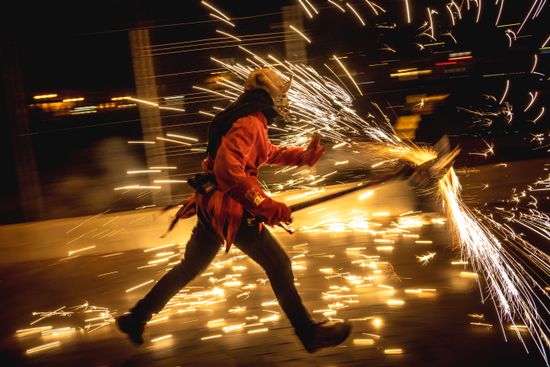 Fire Runners Devil Costumes Dance Traditional Editorial Stock Photo ...