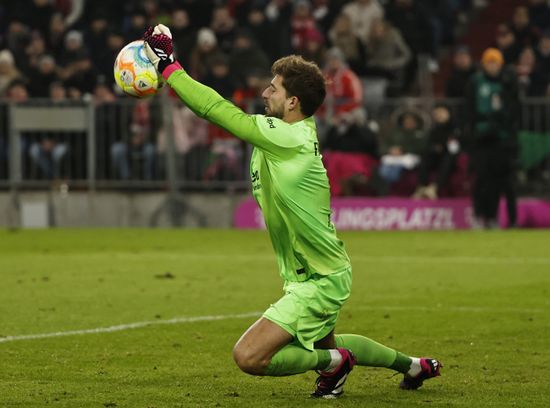 Frankfurts Goalkeeper Kevin Trapp Saves Ball Editorial Stock Photo ...