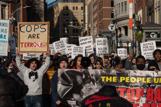 Protesters March Placards Banner Saying People Editorial Stock Photo ...