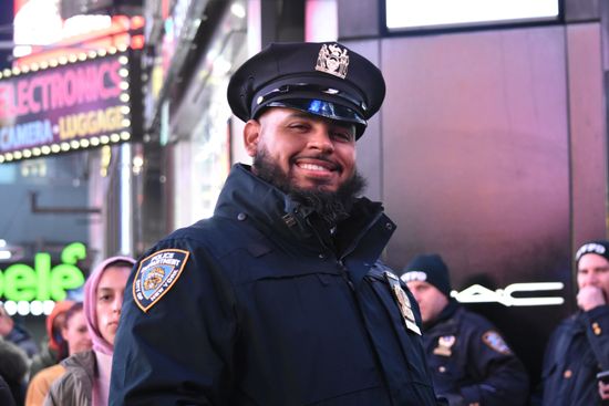 Police Officer Smiles Camera Protesters Take Editorial Stock Photo ...