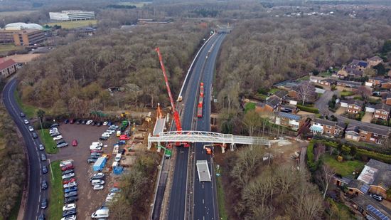 Footbridge Over A1260 Nene Parkway Near Editorial Stock Photo - Stock Image | Shutterstock