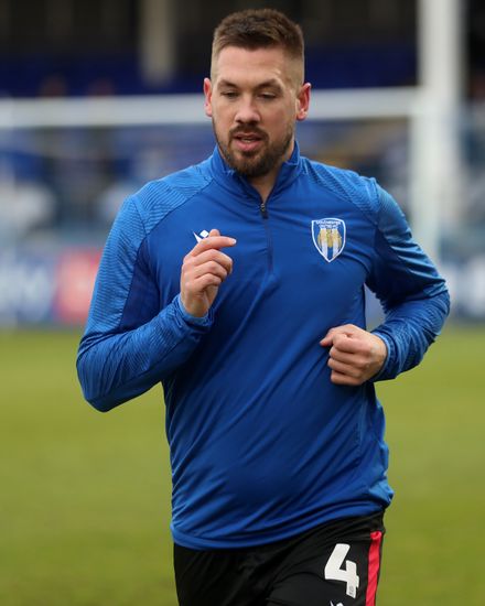 Colchester Uniteds Luke Chambers Warms During Editorial Stock Photo ...