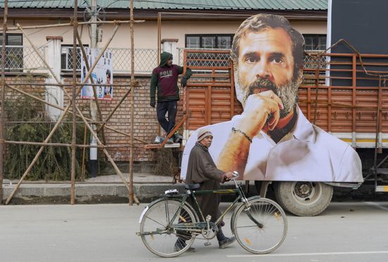 Man Bicycle Looks On Past Hoarding Editorial Stock Photo - Stock Image ...