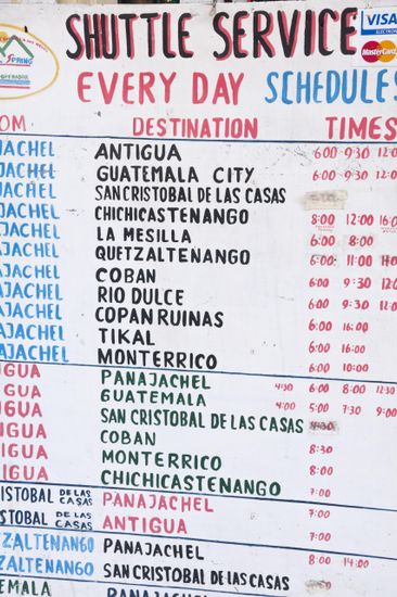 Shuttle Service Schedule Panajachel Guatemala Editorial Stock Photo ...