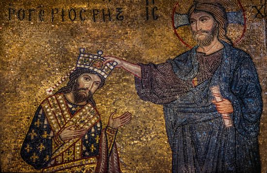 King Roger Ii Crooned By Jesus Editorial Stock Photo - Stock Image ...