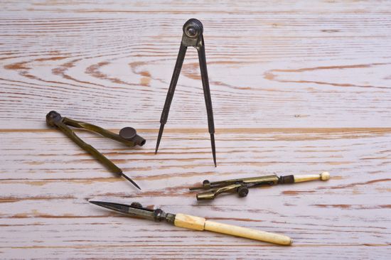 Antique Technical Drawing Instruments On Old Editorial Stock Photo ...