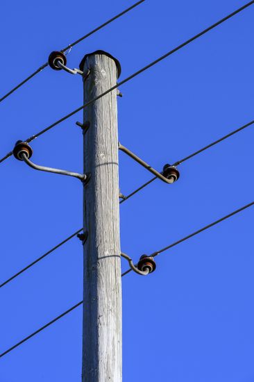 Wooden Electricity Pylon Ceramic Insulators Mariaberg Editorial Stock ...