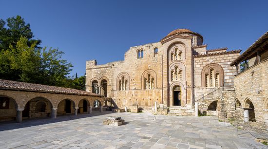 Byzantine Sacred Building Daphni Monastery Dafni Editorial Stock Photo ...