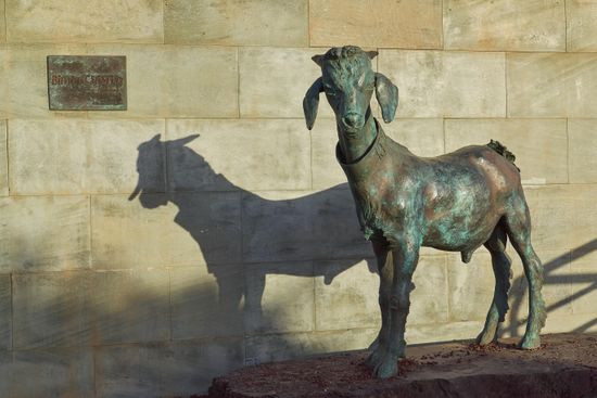 Bronze Statue Goat Shadow On Stone Editorial Stock Photo - Stock Image ...