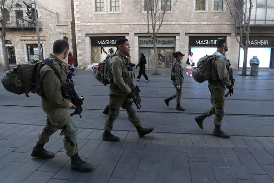 Israeli Soldiers Police Deployed Jaffa Road Editorial Stock Photo ...