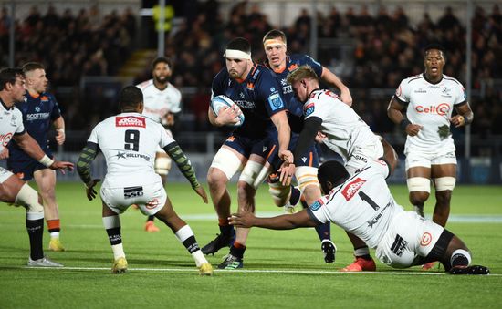 Marshall Sykes Edinburgh Rugby Lock Tackled Editorial Stock Photo ...