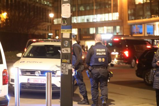 Police Officers Hold Security Perimeter Around Editorial Stock Photo ...