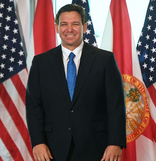 Florida Gov Ron Desantis Smiles During Editorial Stock Photo - Stock ...