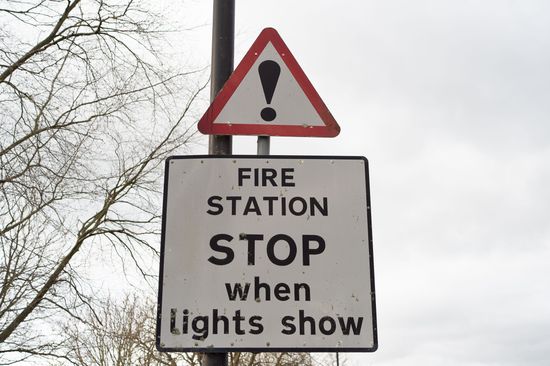 Fire Station Stop Signs Outside Langley Editorial Stock Photo - Stock ...