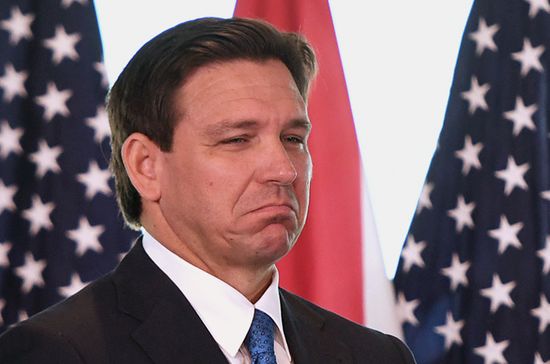 Florida Gov Ron Desantis Listens During Editorial Stock Photo - Stock ...