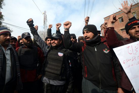 Pakistan Security Officials Shout Slogans During Editorial Stock Photo ...