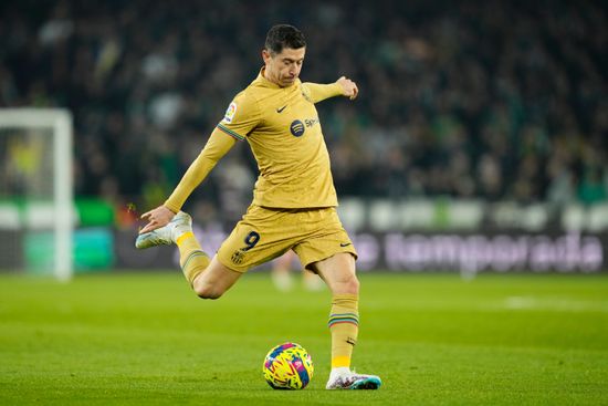 Robert Lewandowski Centreforward Barcelona Poland Shooting Editorial ...