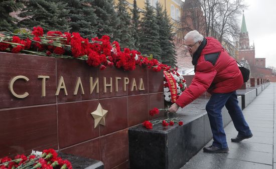 Russian Communist Party Supporter Attends Wreath Editorial Stock Photo ...