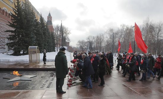 Russian Communist Party Supporters Attend Wreath Editorial Stock Photo ...