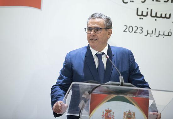 Moroccos Prime Minister Aziz Akhannouch Attends Editorial Stock Photo ...