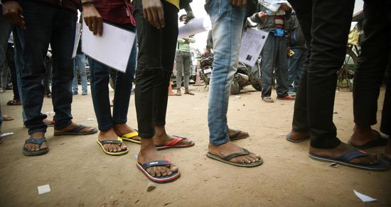 Students Queue Wearing Slippers Before Appear Editorial Stock Photo ...