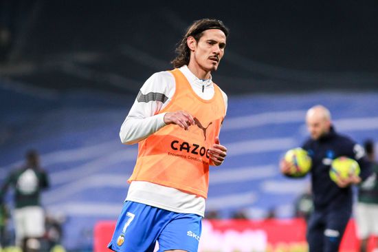Edison Cavani Valencia Warms During Spanish Editorial Stock Photo ...