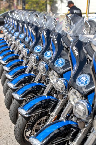 Miami Police Department Motorcycles Parked During Editorial Stock Photo ...