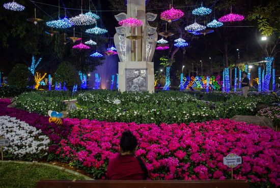 Visitors Seen Relaxing Lights Illumination Show Editorial Stock Photo ...