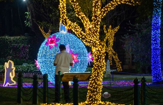 Visitor Seen Relaxing Lights Illumination Show Editorial Stock Photo ...