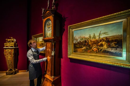 Dutch Inlaid Mahogany Musical Longcase Clock Editorial Stock Photo ...