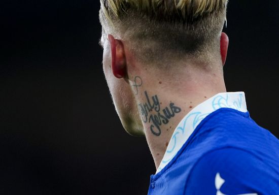 Tattoo On Neck Mykhaylo Mudryk Chelsea Editorial Stock Photo - Stock ...