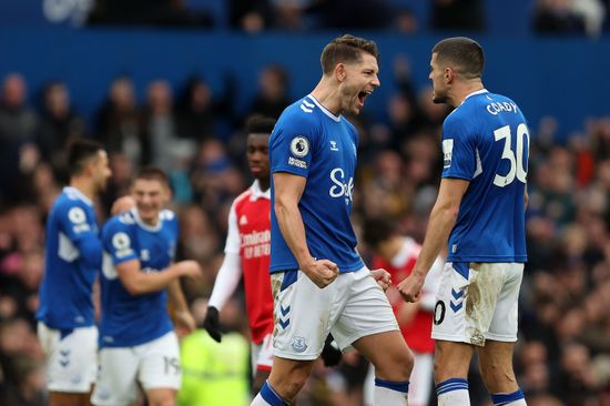 James Tarkowski Conor Coady Everton Celebrate Editorial Stock Photo ...