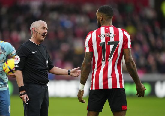Referee Darren Bond Talks Ivan Toney Editorial Stock Photo - Stock ...