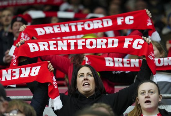 Brentford Fans Hold Their Scarves Editorial Stock Photo - Stock Image ...