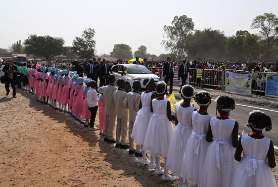 Children Line Street Pope Francis C Editorial Stock Photo - Stock Image ...
