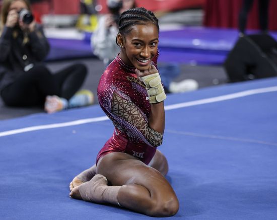 Oklahomas Danae Fletcher Performs Her Floor Editorial Stock Photo ...