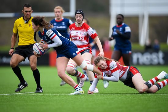 Emma Sing Gloucesterhartpury Attempts Tackle On Editorial Stock Photo ...