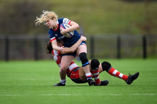 Ellie Rugman Gloucesterhartpury Attempts Tackle On Editorial Stock ...