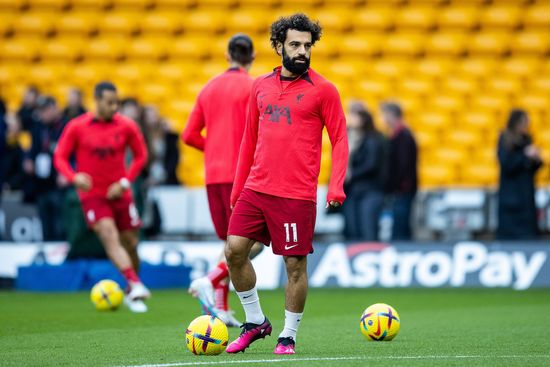 Liverpool Forward Mohamed Salah 11 Warming Editorial Stock Photo ...