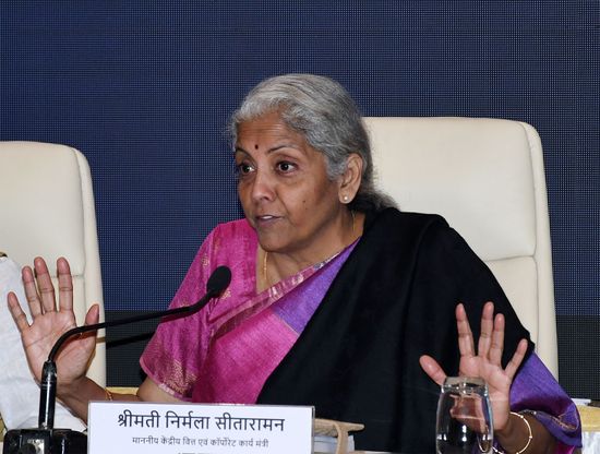 Indias Finance Minister Nirmala Sitharaman Gestures Editorial Stock ...