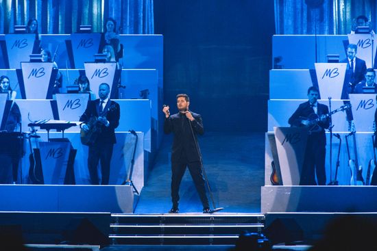 Canadian Singer Michael Buble Performs Live Editorial Stock Photo ...