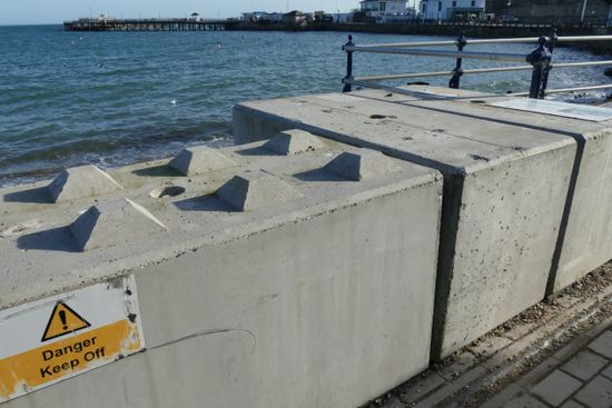 Temporary Wave Barriers Installed Along Seafront Editorial Stock Photo ...