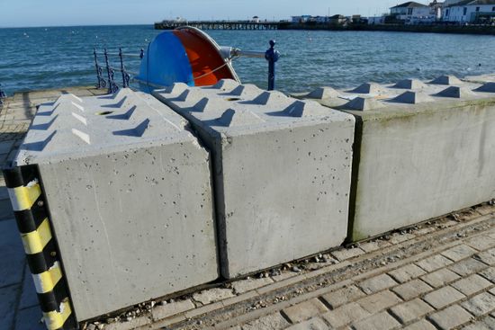 Temporary Wave Barriers Installed Along Seafront Editorial Stock Photo ...