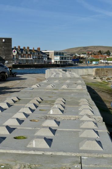 Temporary Wave Barriers Installed Along Seafront Editorial Stock Photo ...
